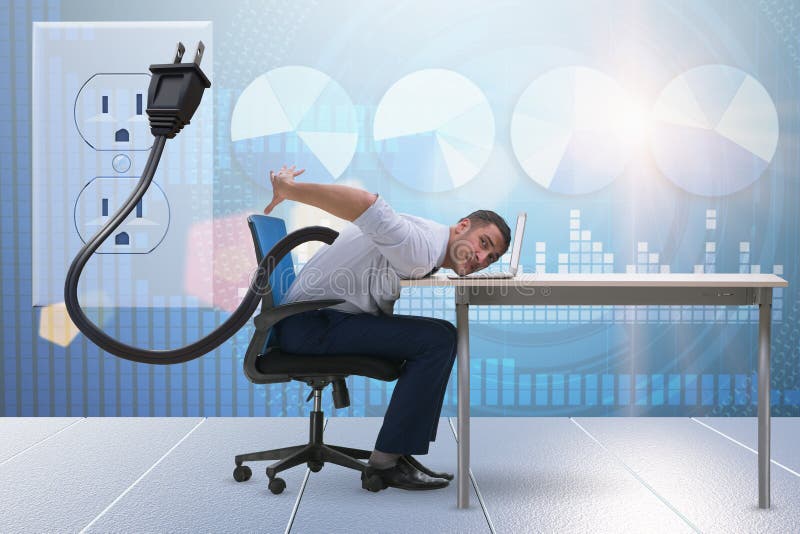 Businessman Losing Energy To Work Stock Photo - Image of excited ...