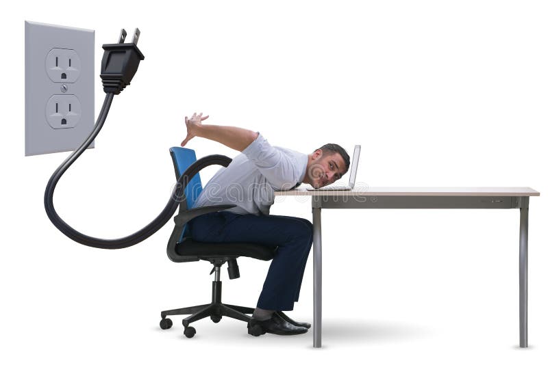 Businessman Losing Energy To Work Stock Photo - Image of business ...