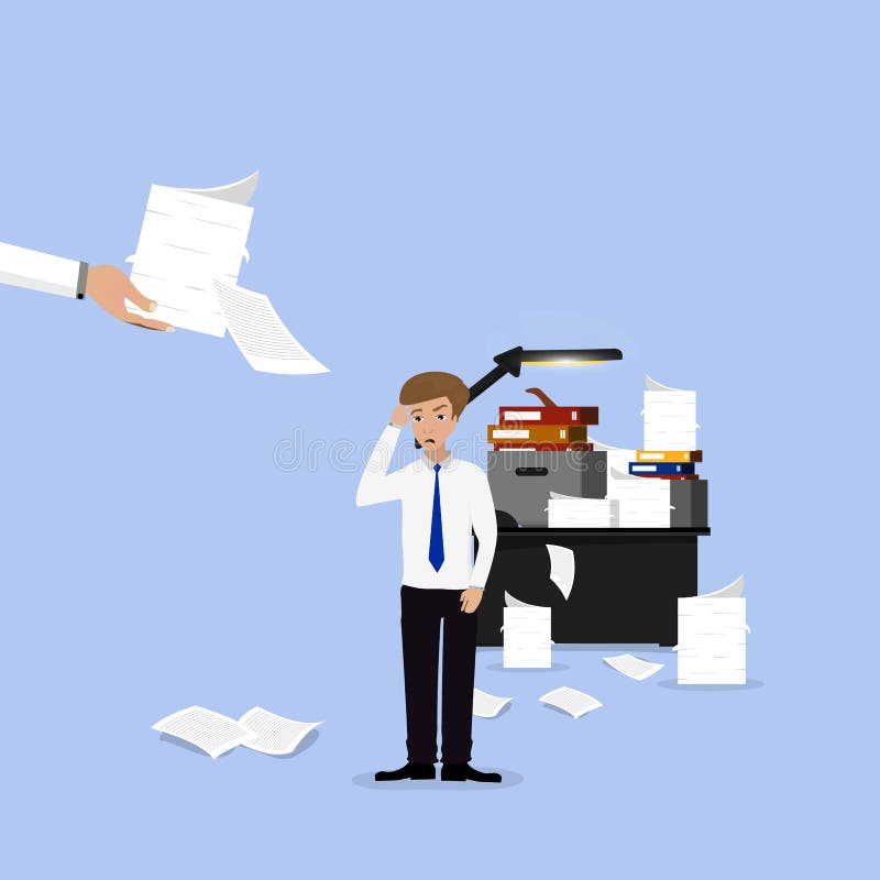 Businessman lot of work stock illustration. Illustration of design ...