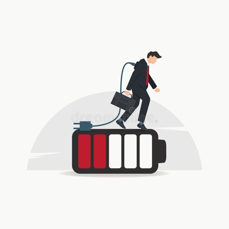 Businessman Low Energy. Tired, Overworked or Stressed Vector ...