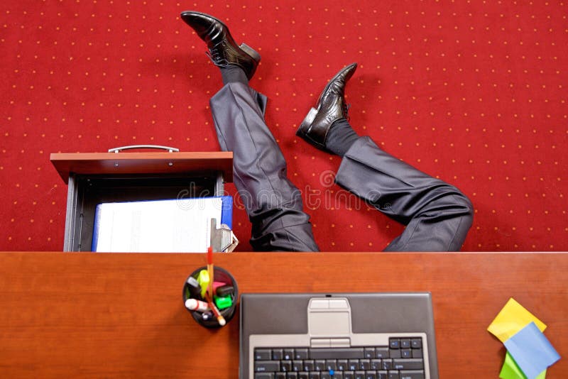 Businessman Lying in the Office Stock Photo - Image of unconscious ...