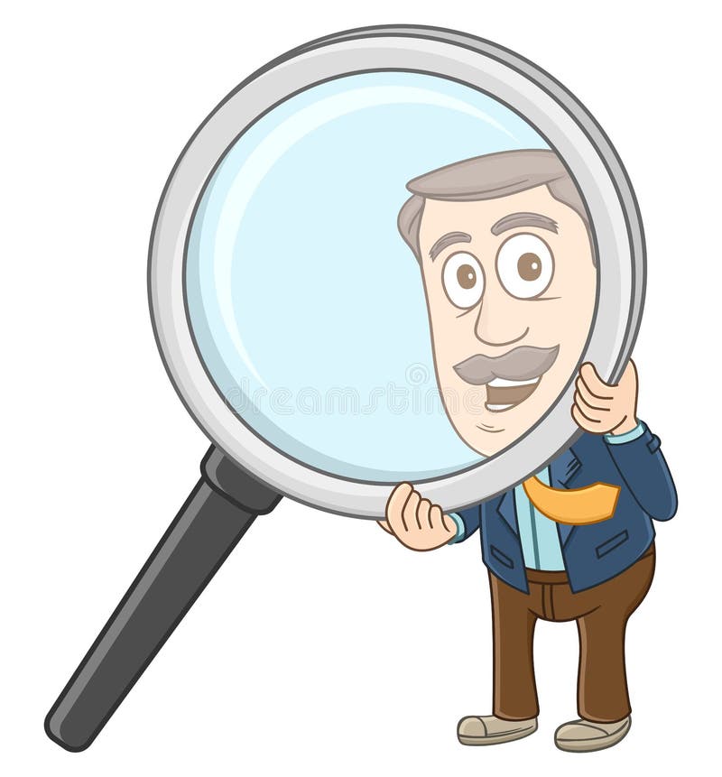 Cartoon a Boy and a Magnifier Stock Vector - Illustration of male, look ...