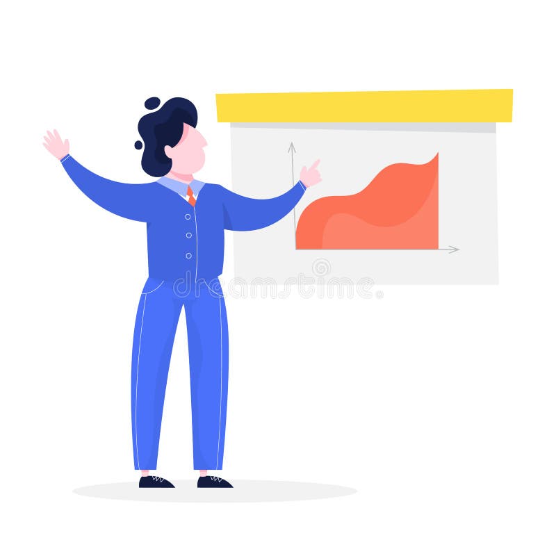 Businessman Make Presentation with Graph and Chart Stock Vector ...