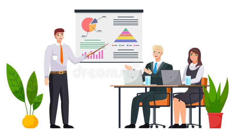 Businessman Makes a Presentation of a Statistical Report. Analysis and ...