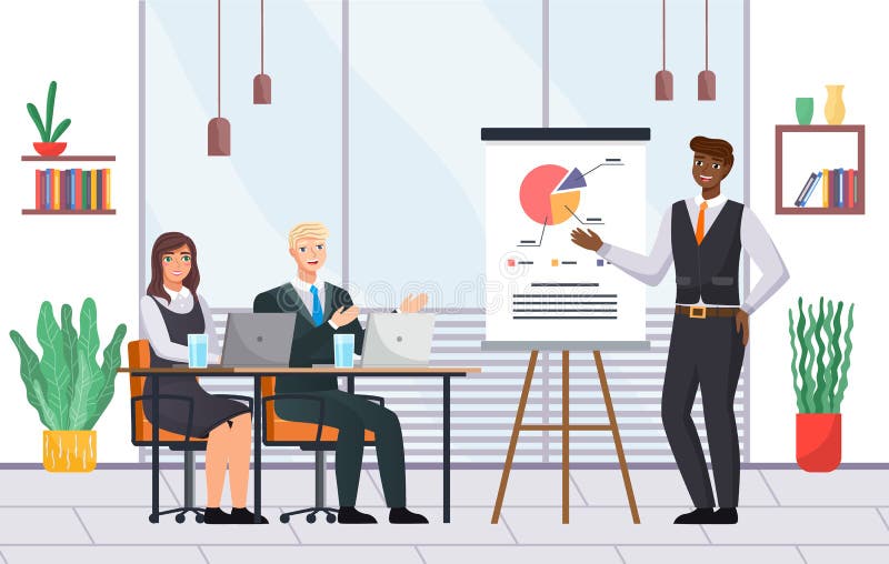 Businessman Makes a Presentation of a Statistical Report. Analysis and ...