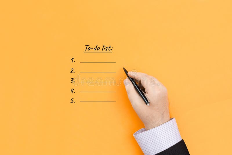 A Businessman Makes a To-do List Stock Photo - Image of concept, note ...