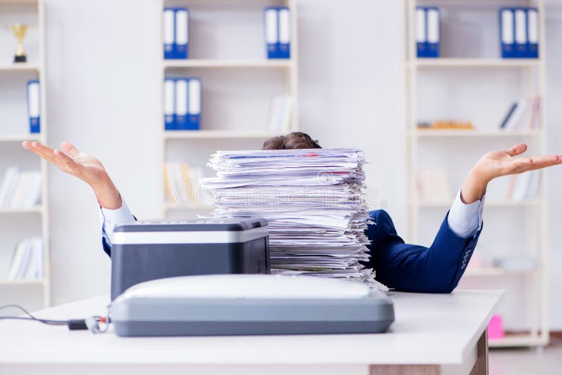 The Businessman Making Copies in Copying Machine Stock Image - Image of ...