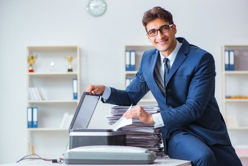 The Businessman Making Copies in Copying Machine Stock Photo - Image of ...