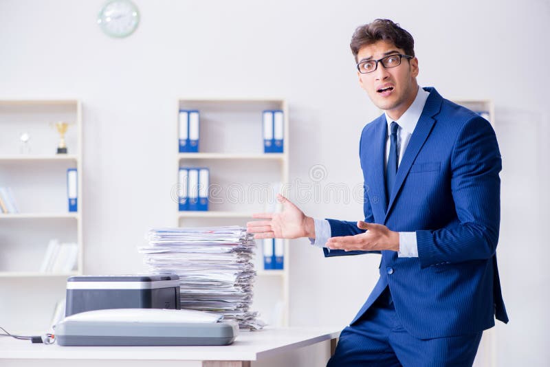 The Businessman Making Copies in Copying Machine Stock Image - Image of ...