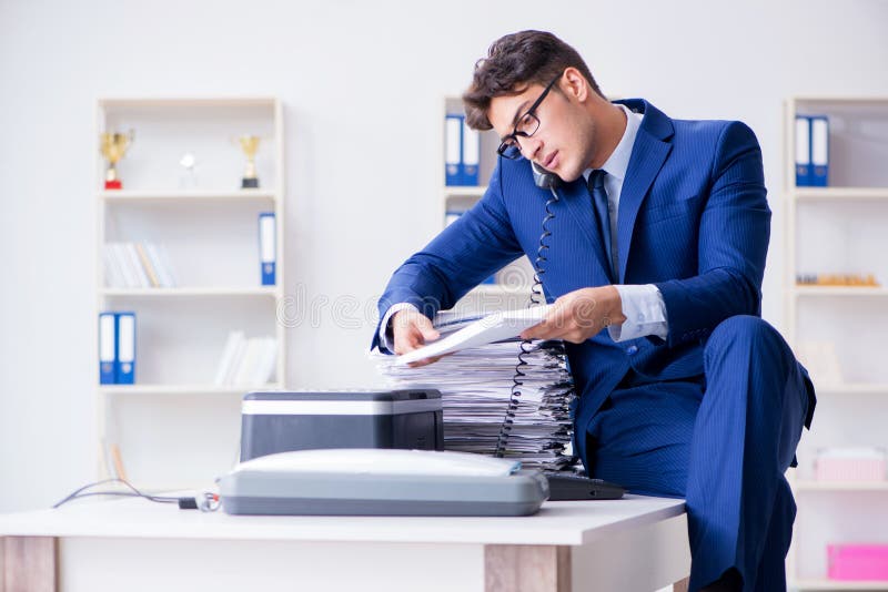 The Businessman Making Copies in Copying Machine Stock Photo - Image of ...