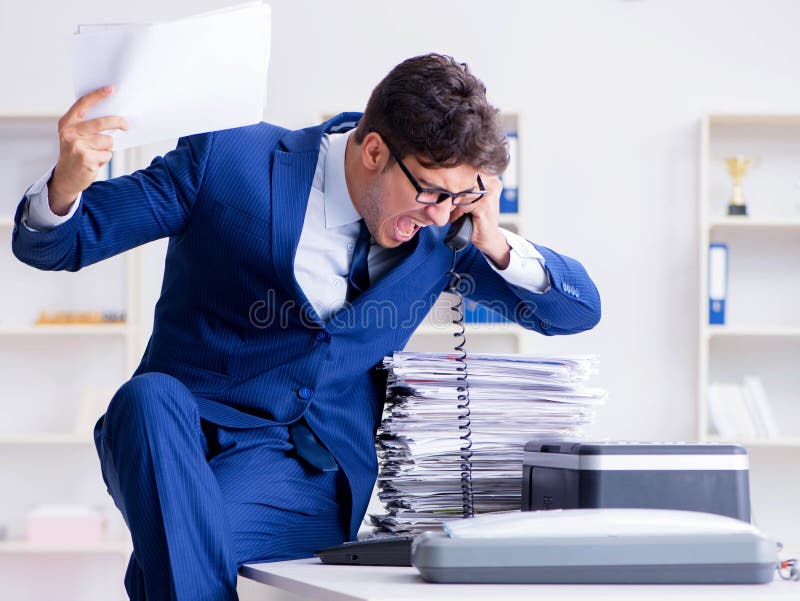 Businessman Making Copies in Copying Machine Stock Photo - Image of ...