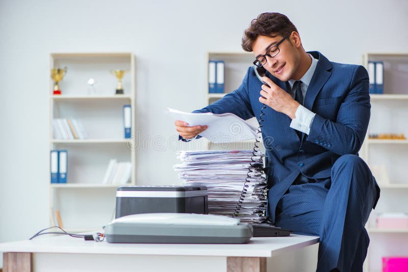 The Businessman Making Copies in Copying Machine Stock Image - Image of ...