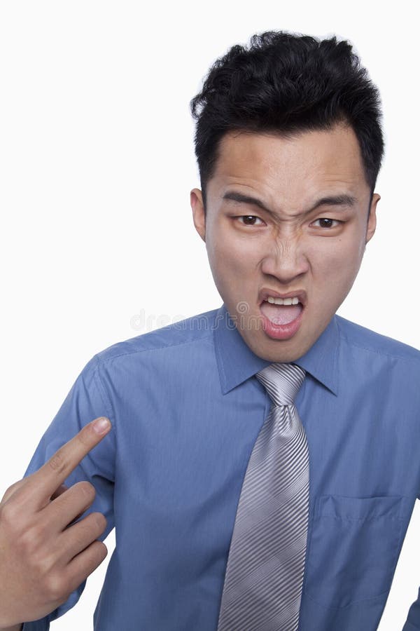 Businessman Making a Face, Studio Shot Stock Photo - Image of ethnicity ...