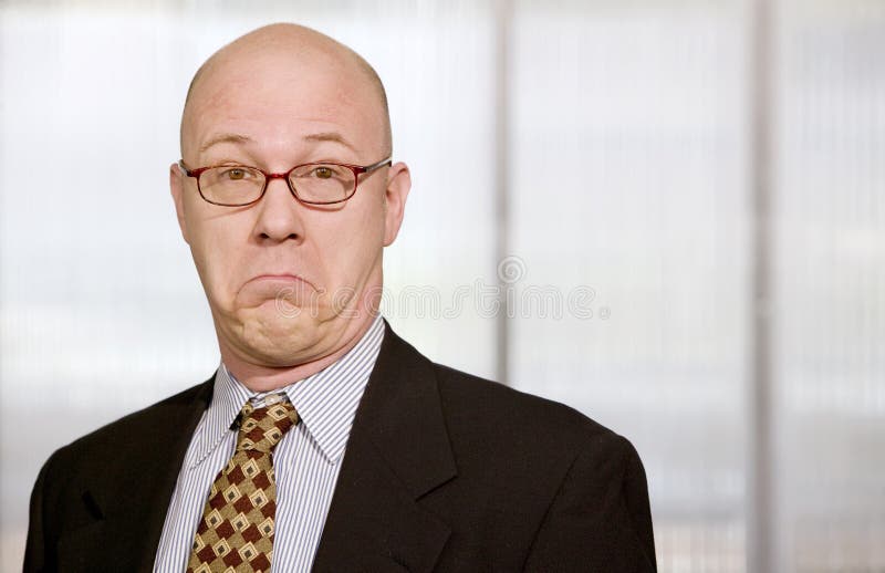Businessman Making a Funny Face Stock Image - Image of funny, stripe ...