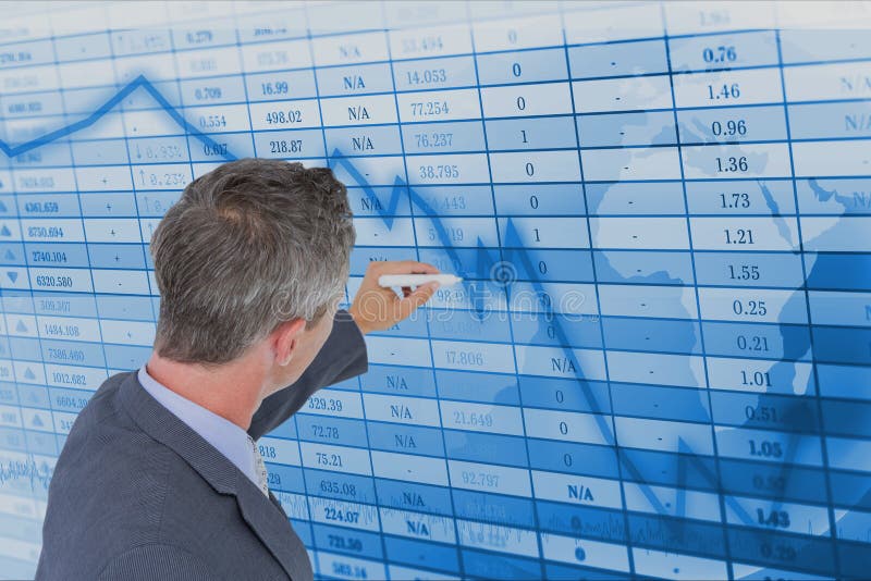 Man Making Graph Chart stock photo. Image of percentage - 15018484