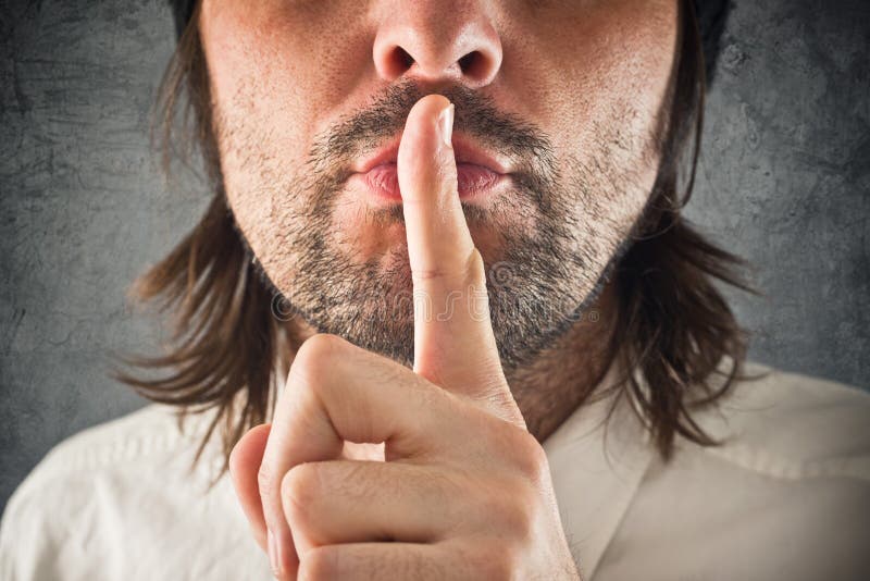 Businessman Making Hush Gesture Stock Image - Image of male, talking ...