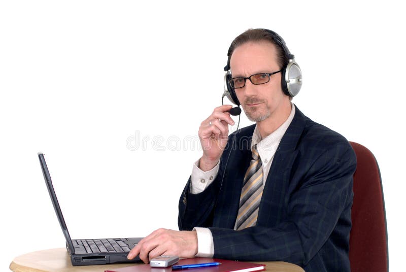 Man with a Headset stock photo. Image of assistant, phone - 20378