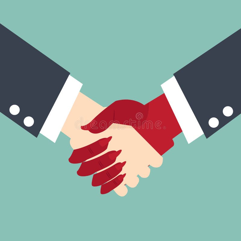 Man Making a Pact with the Devil Stock Vector - Illustration of ...