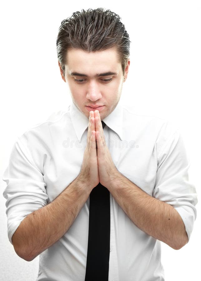 Man making a prayer. stock photo. Image of meditating - 12227364