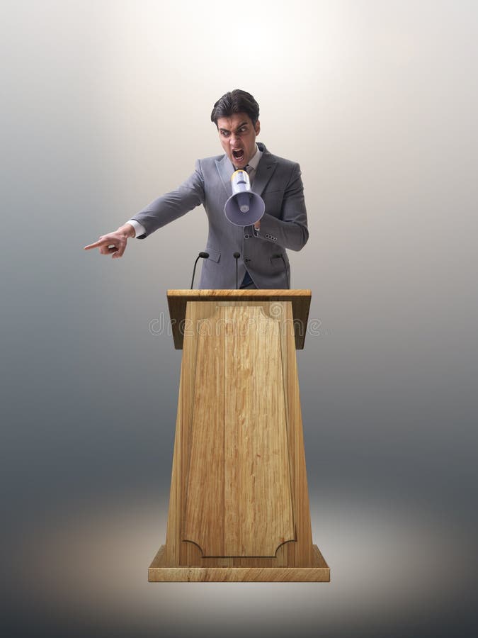 The Businessman Making a Speech in Business Concept Stock Image - Image ...