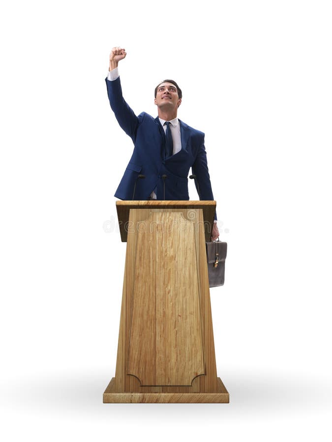 The Businessman Making a Speech in Business Concept Stock Photo - Image ...