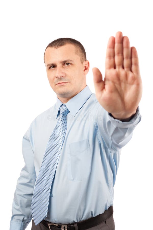 Man making a stop gesture stock photo. Image of european - 5903928