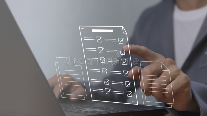 Businessman Making Valid Marks for Document Approval, Questionnaire ...