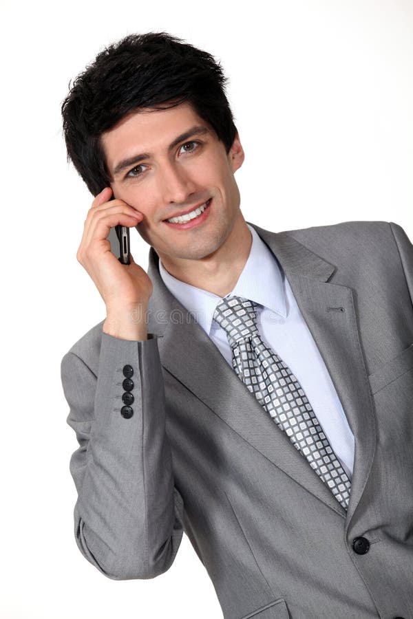 Businessman Man on Cellphone Stock Image - Image of male, corporate ...