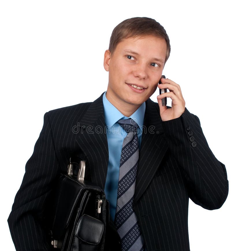 Businessman Man on Phone stock photo. Image of cheerful - 11363064