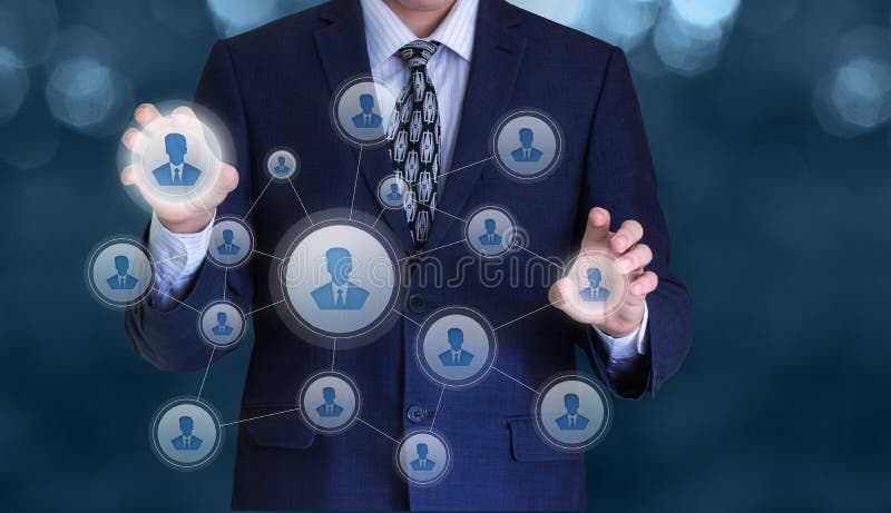 Businessman Manage Personnel in the Network. Stock Photo - Image of ...