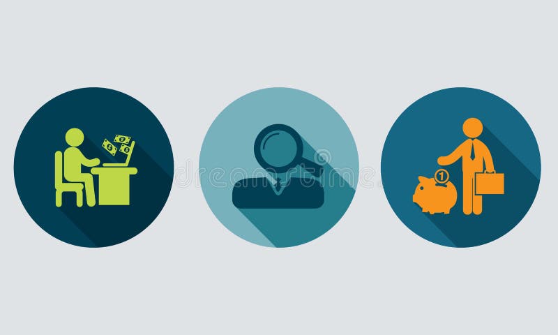 Businessman, Manager, Man, Worker, Face, Profile - Icon Set Stock ...