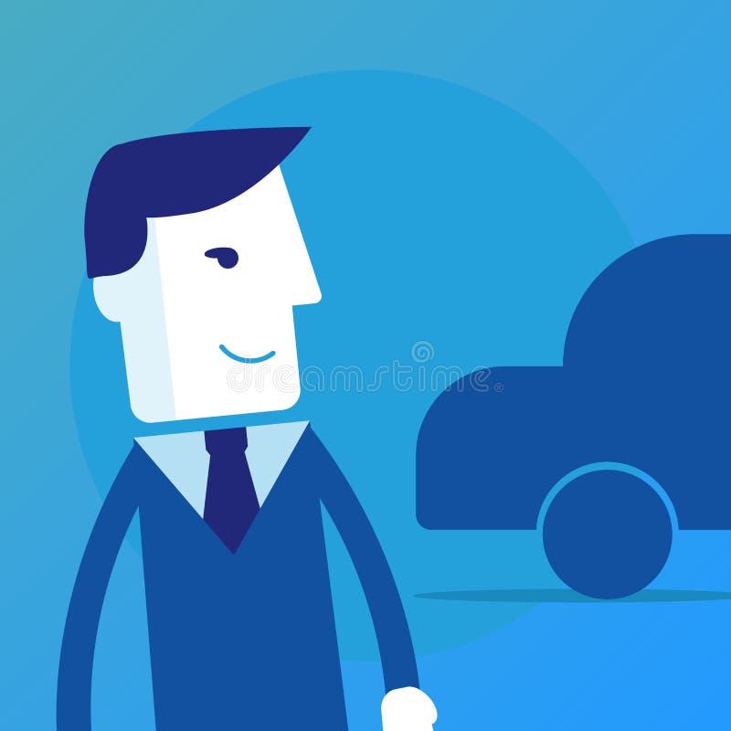 Businessman or Manager, a New Car. Stock Illustration - Illustration of ...