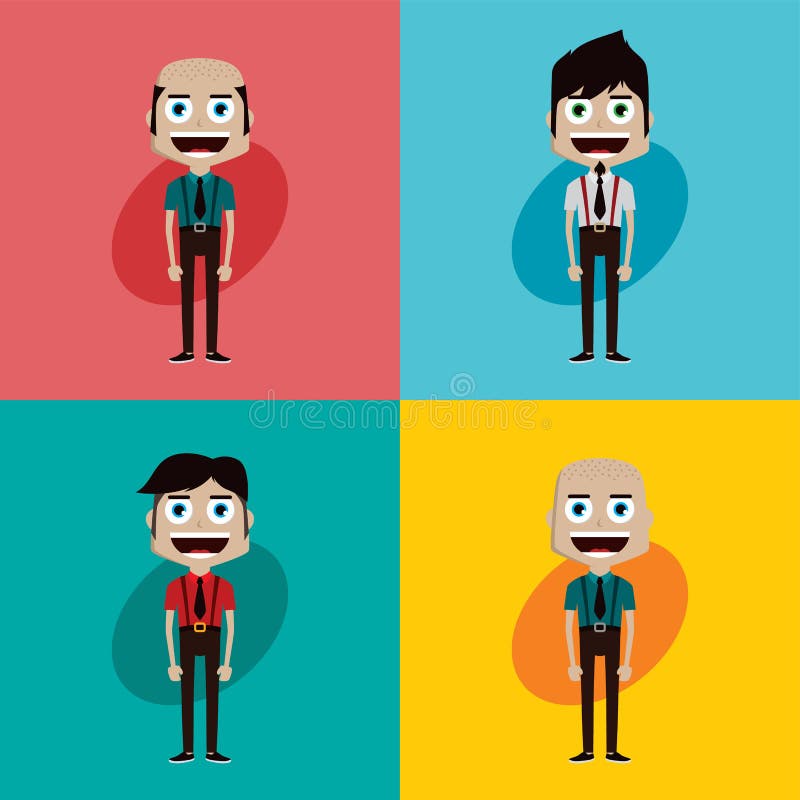 Businessman Manager at Work Cartoon Art Stock Vector - Illustration of ...