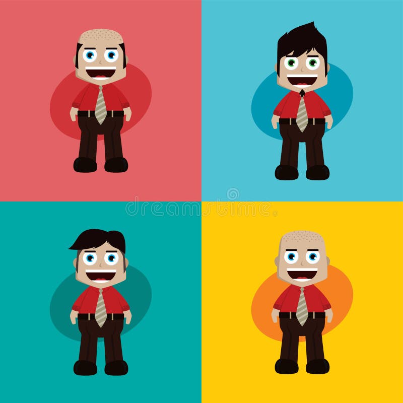 Businessman Manager at Work Cartoon Art Stock Vector - Illustration of ...