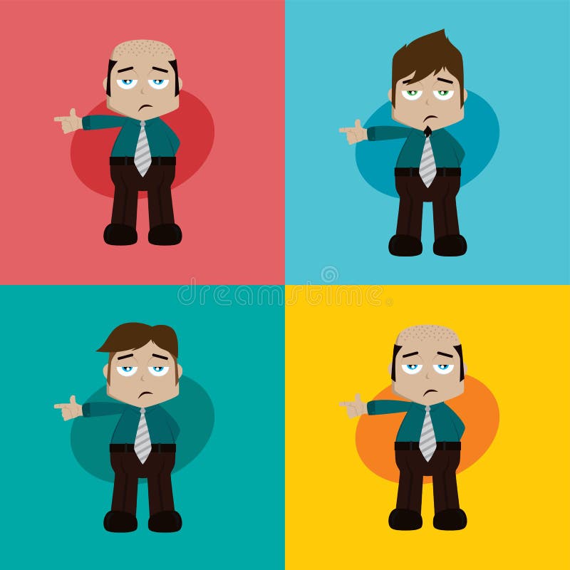 Businessman Manager at Work Cartoon Art Stock Vector - Illustration of ...