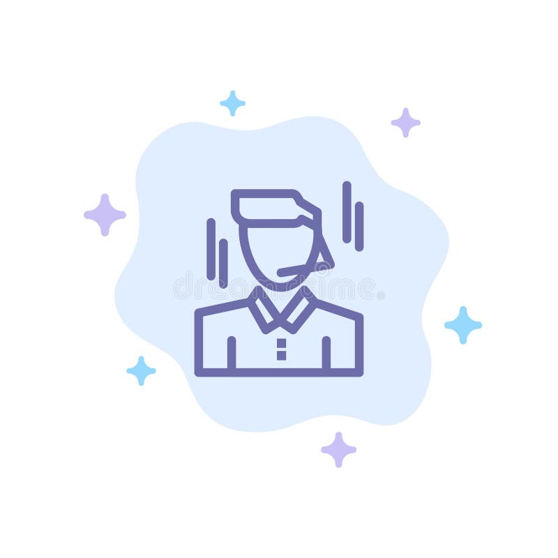 Businessman, Manager, Worker, Man Blue Icon on Abstract Cloud ...