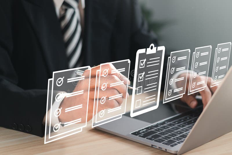 Documents with a List of Checkboxes. Stock Image - Image of finance ...