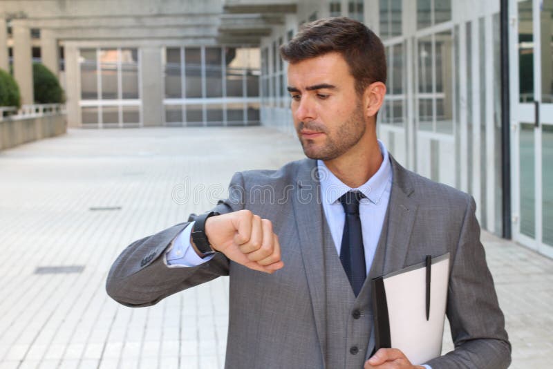 Businessman Managing His Time at Work Stock Image - Image of person ...