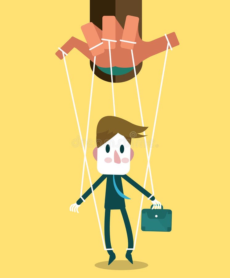 Male Marionette on Ropes Controlled by Hand, Manipulation of People ...