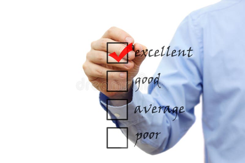 Businessman Mark the Excellent Check Box Stock Photo - Image of grade ...