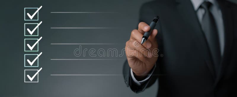 The Businessman Marking Tasks on a Checklist for Successful Completion ...