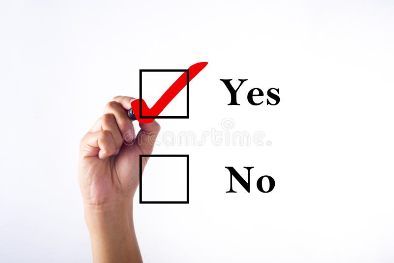 Businessman Marking in Yes Check-box, Isolated on White Stock Photo ...