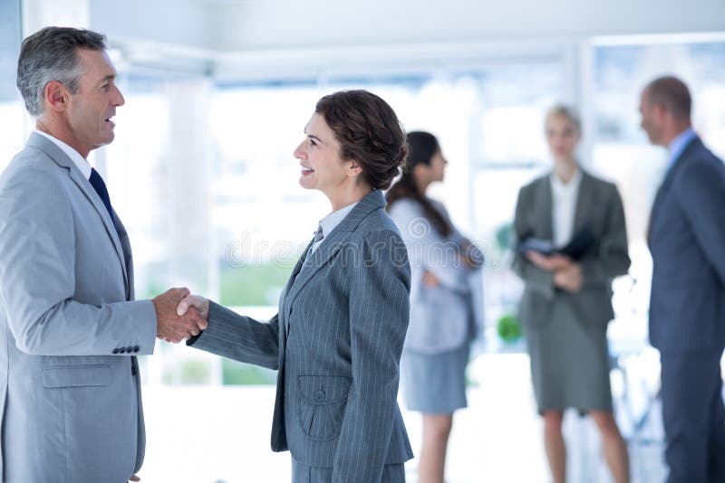 Businessman Meeting Her Partner Stock Image - Image of greeting ...