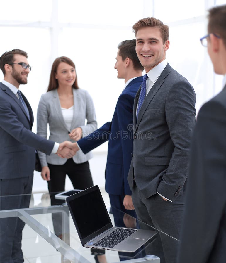 Businessman Meets a Business Partner in His Office Stock Photo - Image ...