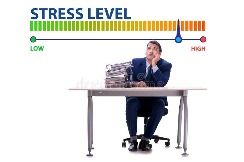 Businessman with Meter Measuring His Stress Level Stock Image - Image ...