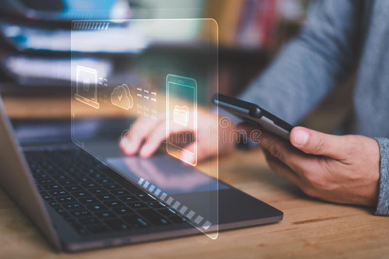 Businessman Migrates File System, Network and Internet, Storage and ...