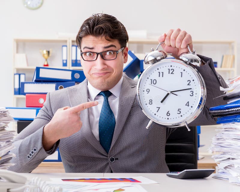 Businessman Missing Deadlines Due To Excessive Work Stock Image - Image ...