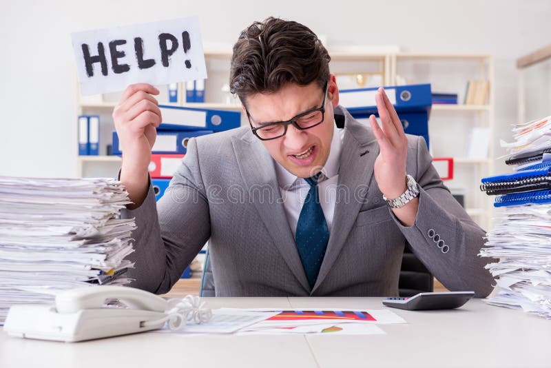 The Businessman Missing Deadlines Due To Excessive Work Stock Image ...