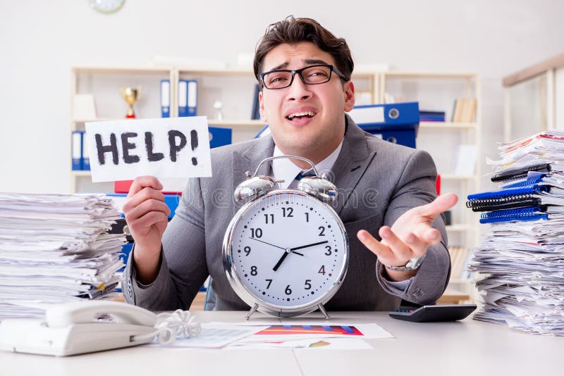 The Businessman Missing Deadlines Due To Excessive Work Stock Photo ...