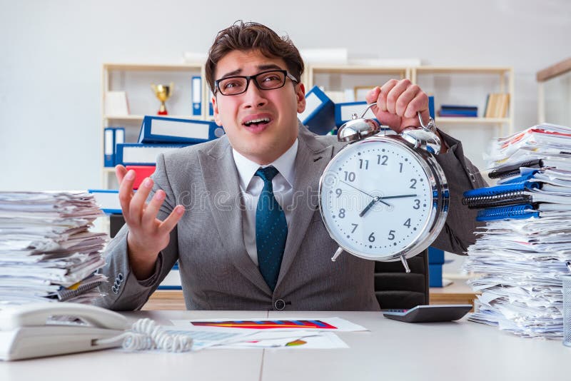 The Businessman Missing Deadlines Due To Excessive Work Stock Photo ...